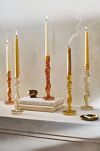 Ridged Glass Candlestick, Amber | AnthroLiving