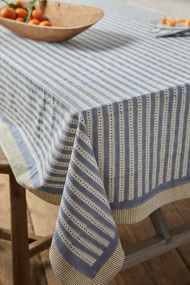 Dotted Stripe Tablecloth | Anthropologie