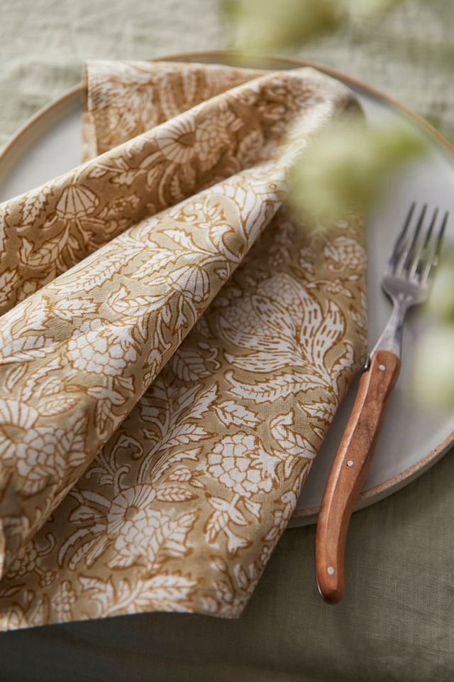 Neutral Rose Napkins, Set of 4 | AnthroLiving