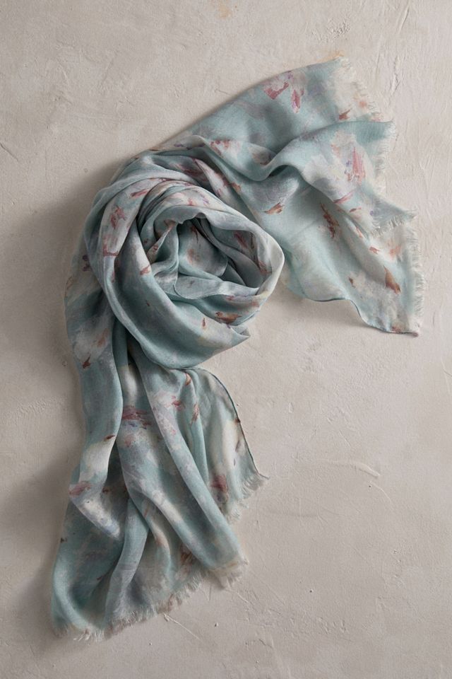 Mint Florals Scarf | Anthropologie