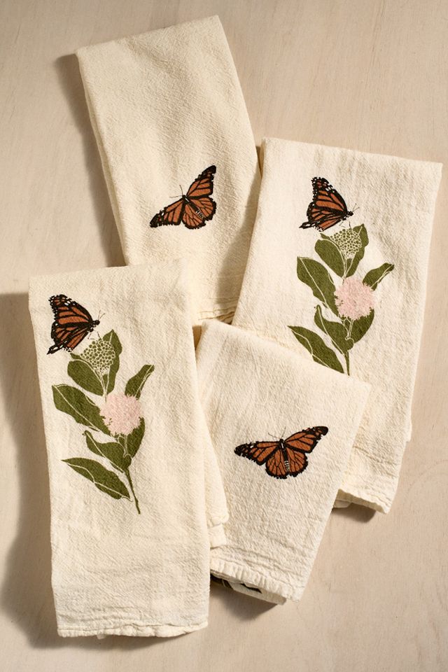 Monarch Butterfly Napkins, Set of 4 | AnthroLiving