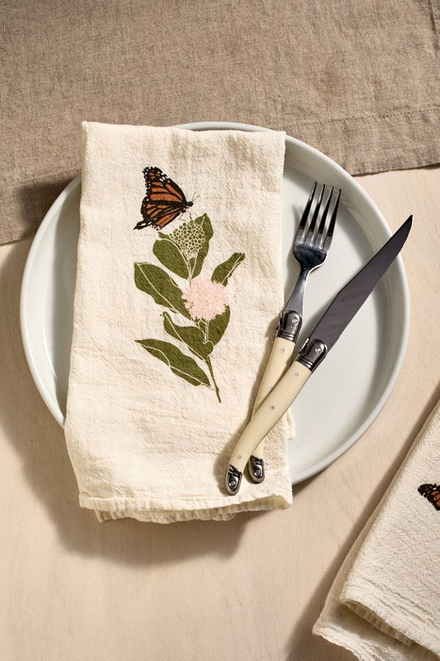 Monarch Butterfly Napkins, Set of 4 | AnthroLiving