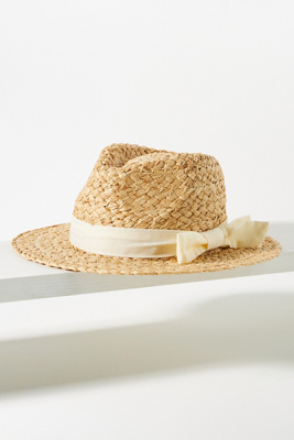 Lulla Collection Straw Ribbon Fedora | Anthropologie