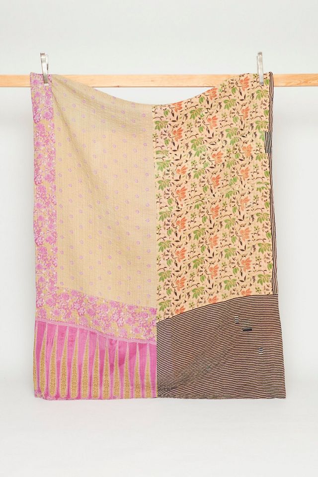 Anchal Twin Vintage Kantha Quilt No. T220703 | Anthropologie