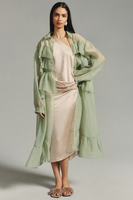 Sheer Ruffled Tulle Duster | Anthropologie