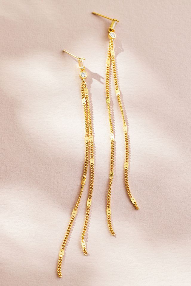 Crystal Chain Dangle Earrings | Anthropologie