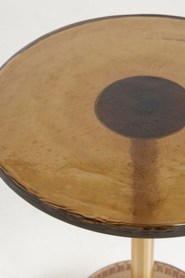 Cecile Amber Glass Side Table | Anthropologie