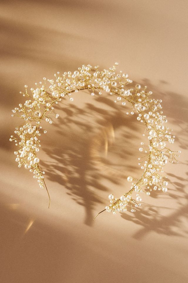 Twigs & Honey Pearl Opulence Bridal Tiara | Anthropologie