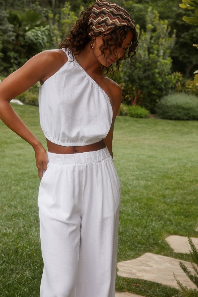 Stateside Linen One-Shoulder Top | Anthropologie