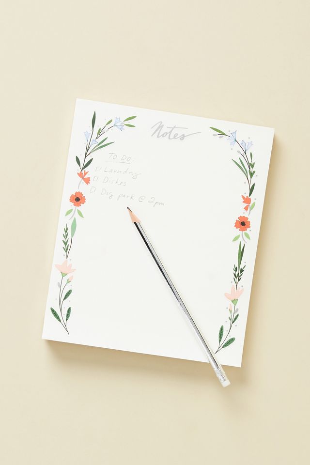 Floral Notepad & Pencil Set | AnthroLiving