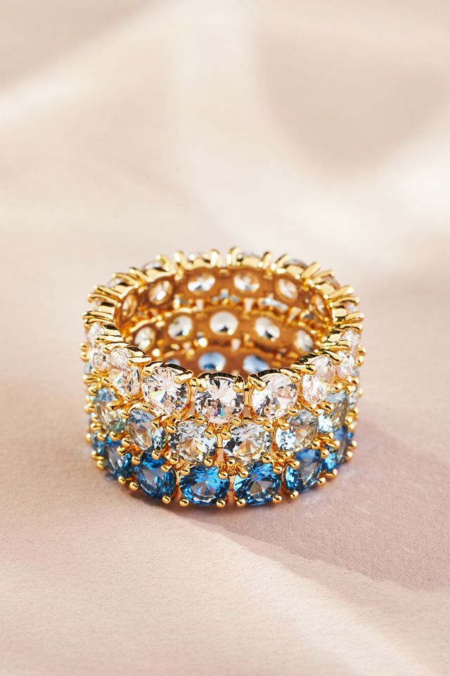 Pavé Crystal Stacking Rings, Set of 3 | Anthropologie