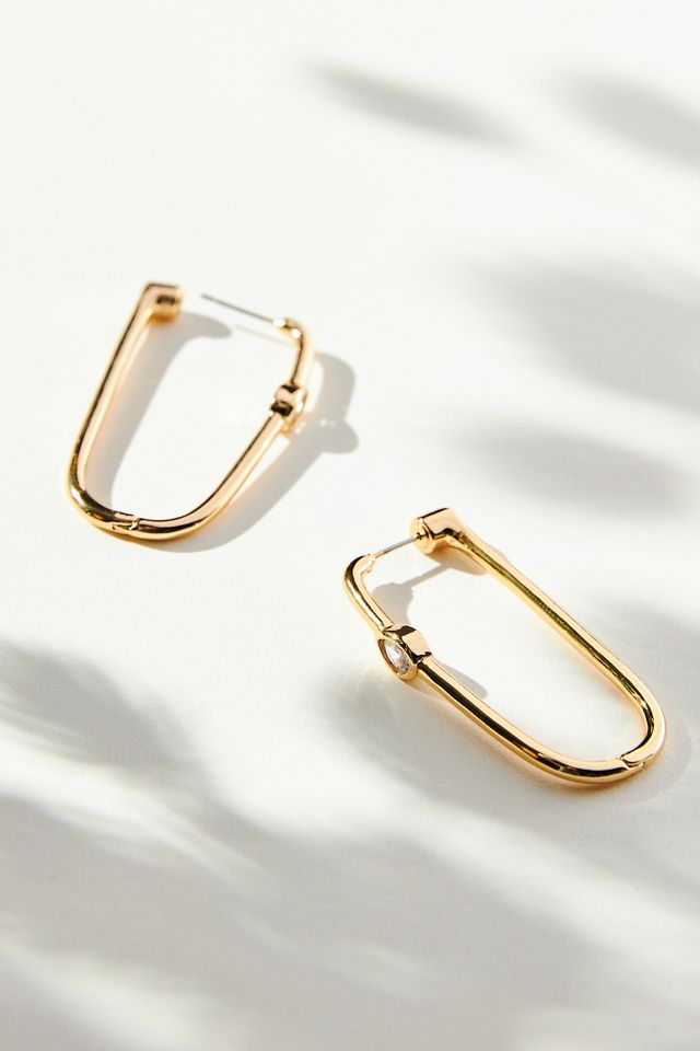 Pear Crystal Rectangular Hoop Earrings | Anthropologie UK