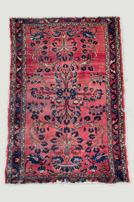 Blue Parakeet Rugs Antique Persian Scatter Rug No. 1552 | AnthroLiving