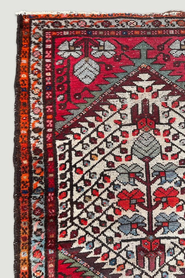 Blue Parakeet Rugs Antique Persian Scatter Rug No. 2491 | AnthroLiving