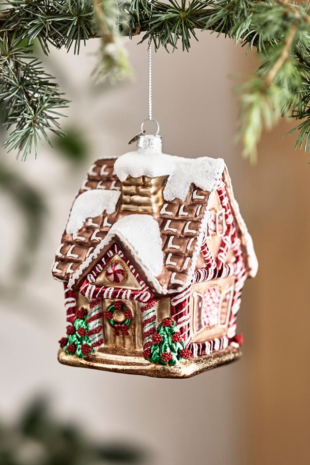 Gingerbread House Glass Ornament | AnthroLiving