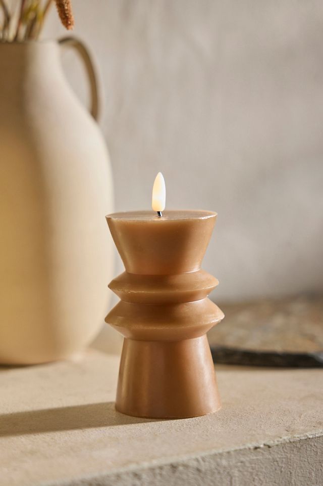 Flameless Geo Pillar Candle, Short | Terrain