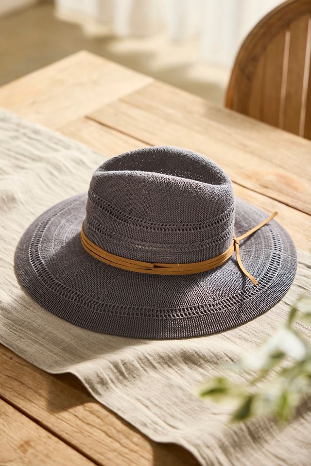 Vented Crown Sun Hat with Faux Suede Trim | Terrain