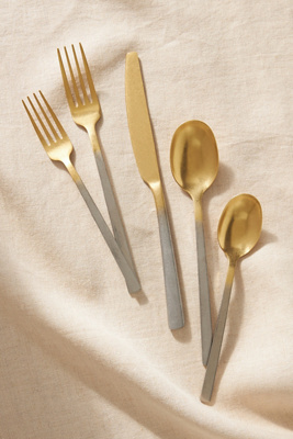 Beacon Two-Tone Flatware 20-Piece Place Setting | AnthroLiving