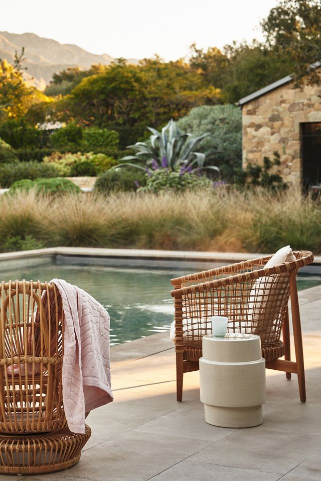 Round Rattan Swivel Rocking Chair | Anthropologie