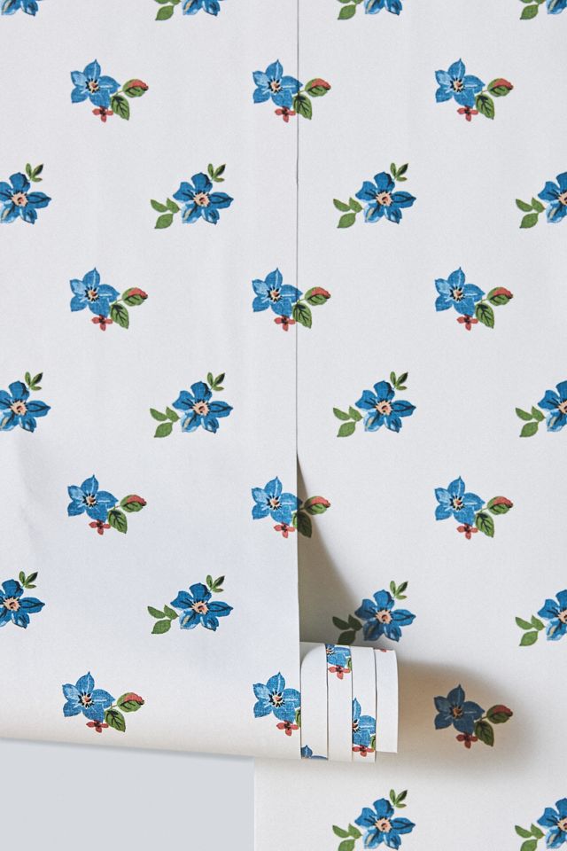 Nathan Turner Anna Floral Blue Wallpaper | AnthroHome