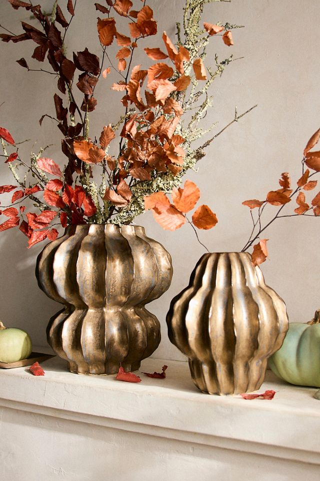 Wavy Ridge Sculptural Vase | Anthropologie