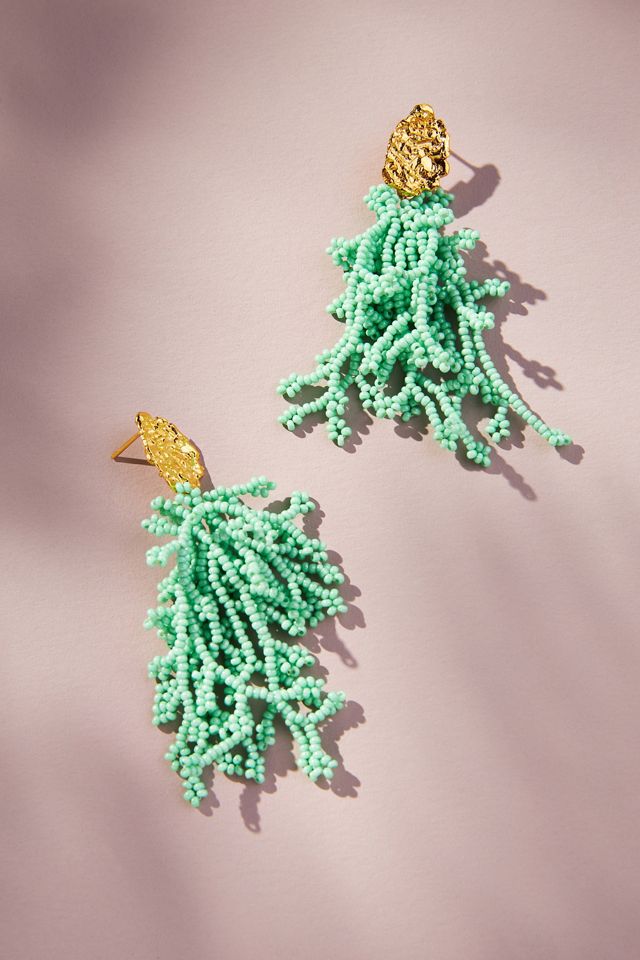 JETLAGMODE Handmade Coral Earrings | Anthropologie