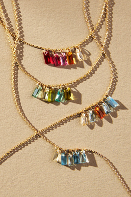 Multi-Color Stone Charm Necklace | Anthropologie