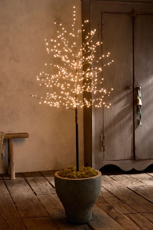 Pre-Lit LED Tree with Metal Base | AnthroLiving