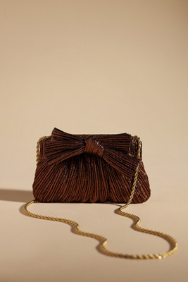 Loeffler Randall Rochelle Mocha Mini Bow Clutch | Anthropologie