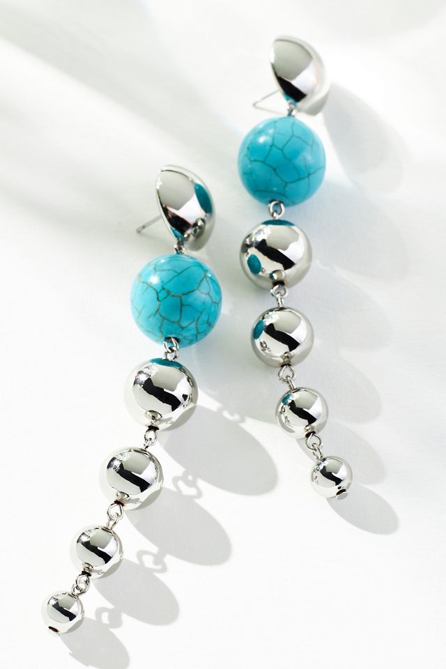 Stone & Metal Strand Earrings | Anthropologie