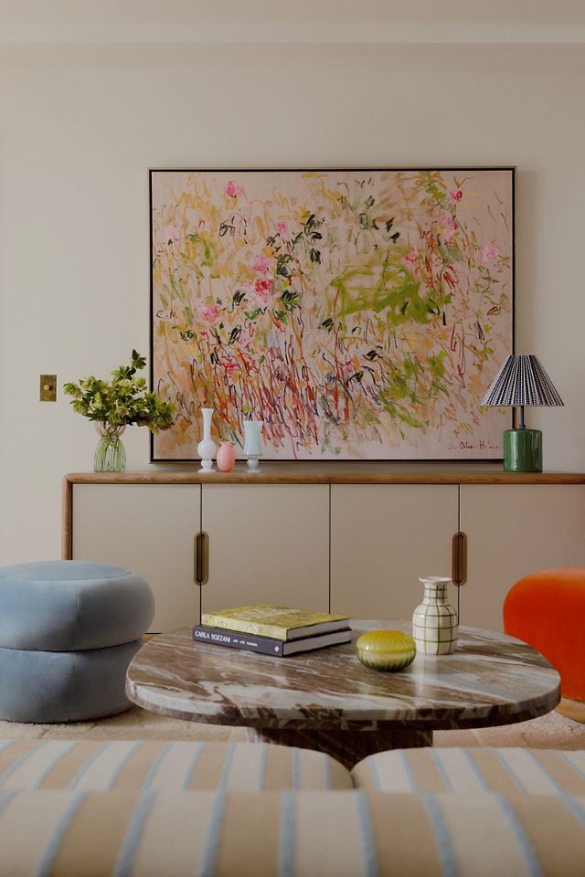 Muntz Velvet Ottoman | AnthroHome