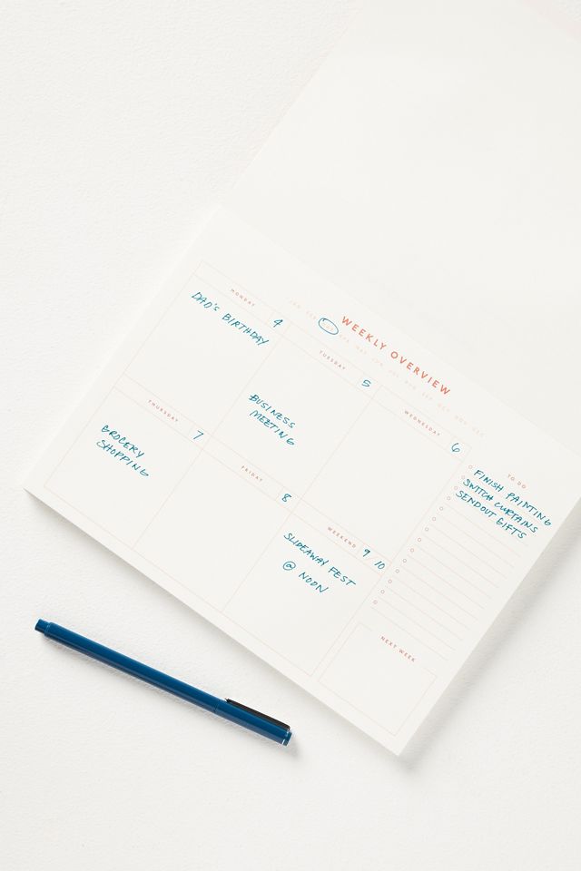 Papier Weekly Planner Notepad | AnthroLiving