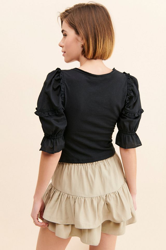 Ruffled Puff Sleeve Top | Anthropologie