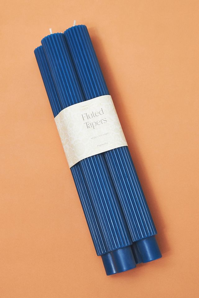 Fluted Taper Candles, Set of 4 | Anthropologie