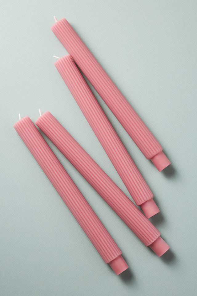 Fluted Taper Candles, Set of 4 | AnthroHome
