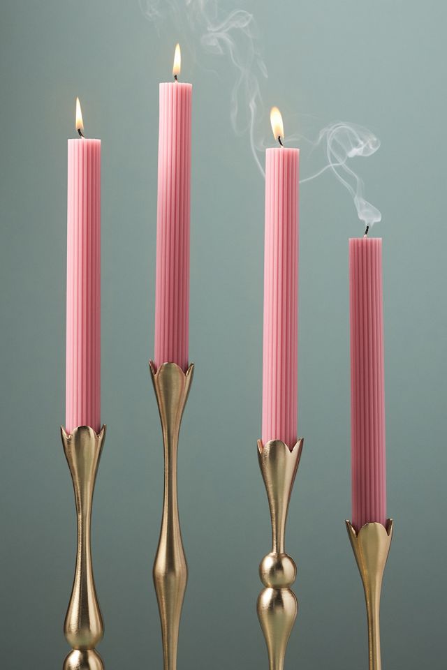 Fluted Taper Candles, Set of 4 | AnthroLiving