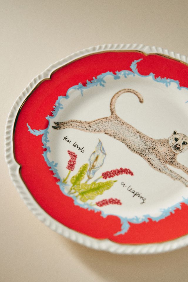 Lou Rota Twelve Days of Christmas Dessert Plate | Anthropologie