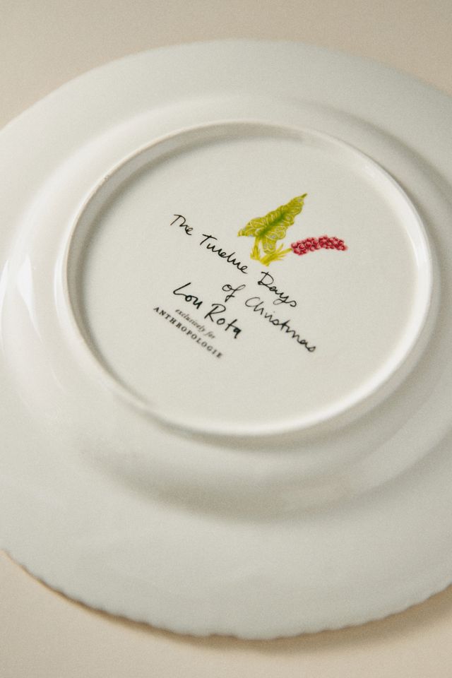 Lou Rota Twelve Days of Christmas Dessert Plate | Anthropologie