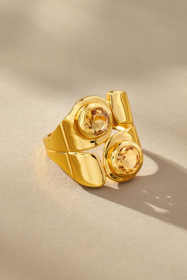 Aureum Collective Audrey Two-Stone Stacked Ring | Anthropologie