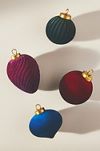 Velvet Christmas Bauble Tree Decoration Box Set | Anthropologie UK