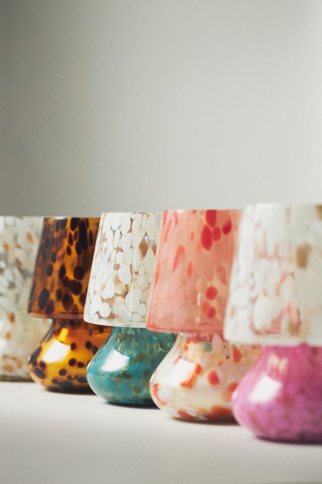 Cheena Woody Ambered Topaz Glass Mushroom Lamp Candle | AnthroLiving