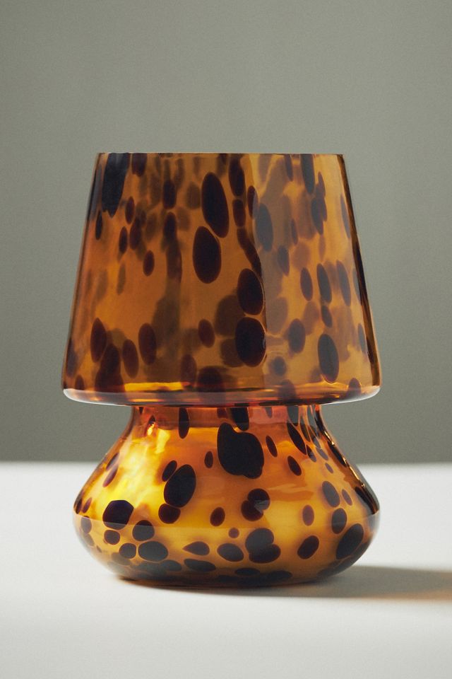 Cheena Woody Ambered Topaz Glass Mushroom Lamp Candle | AnthroLiving