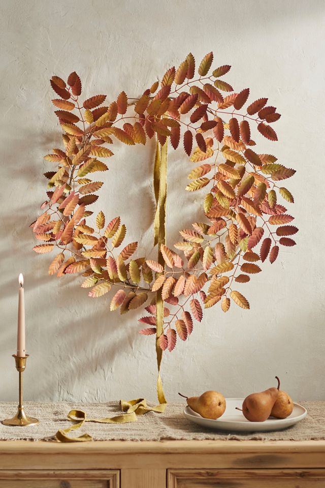 Mountain Ash Leaf Iron Wreath | AnthroLiving