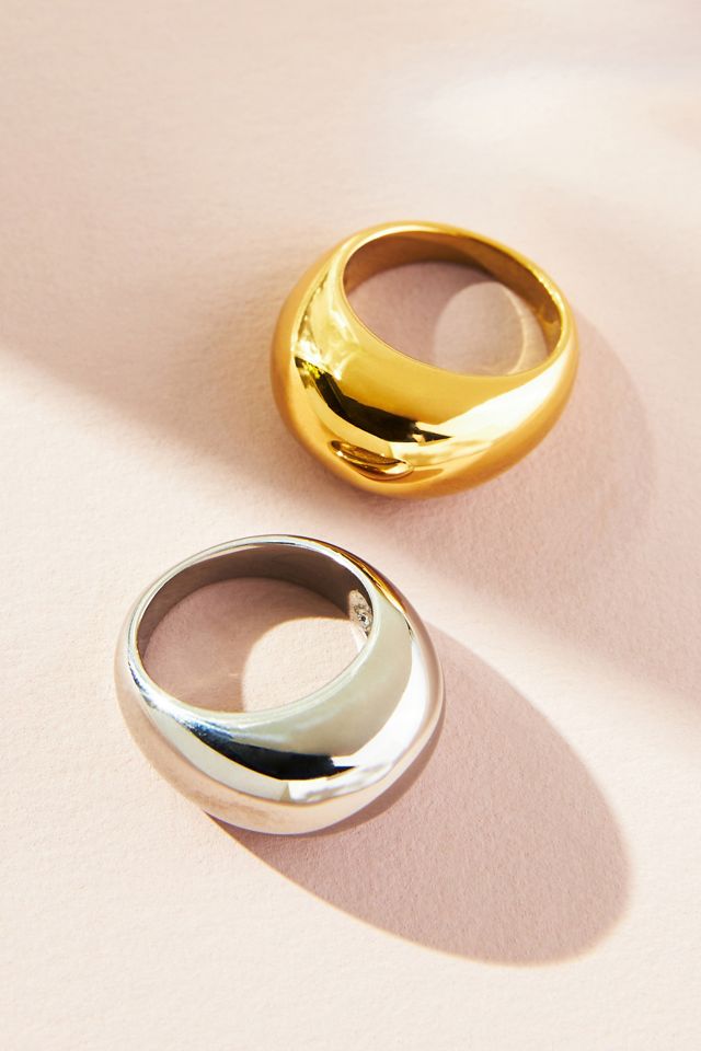 Casa Clara Ally Mixed Metal Rings, Set of 2 | Anthropologie