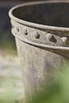 Rivet Rim Galvanized Taper Planter | AnthroLiving