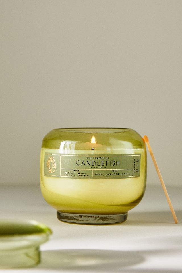 Candlefish Rose, Lavender & Leather Glass Candle | AnthroLiving