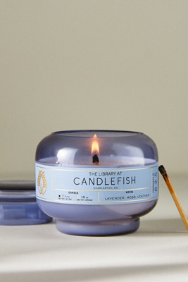 Candlefish Lavender, Moss & Leather Glass Candle | AnthroLiving