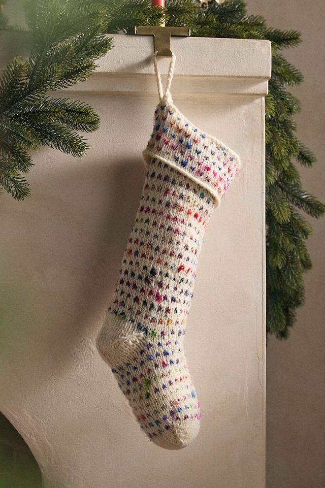 Rainbow Sprinkle Wool Stocking | AnthroLiving