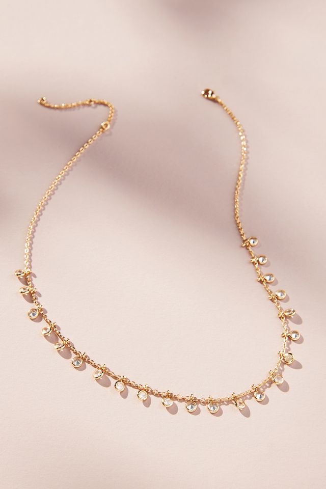 Delicate Crystal Chain Necklace | Anthropologie