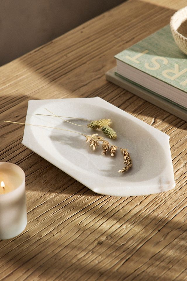 White Marble Hexagon Storage Tray | Terrain